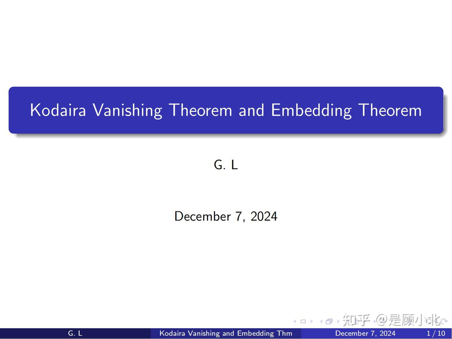 Kodaira Vanishing Theorem And Embedding Theorem （小平消灭定理和嵌入定理） - 知乎
