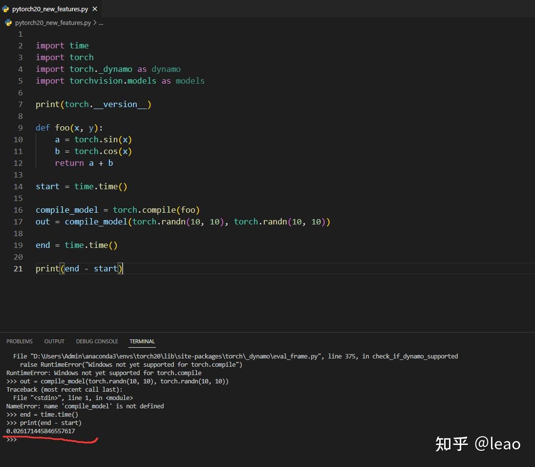 体验PyTorch2.0.0CPU版 - 知乎