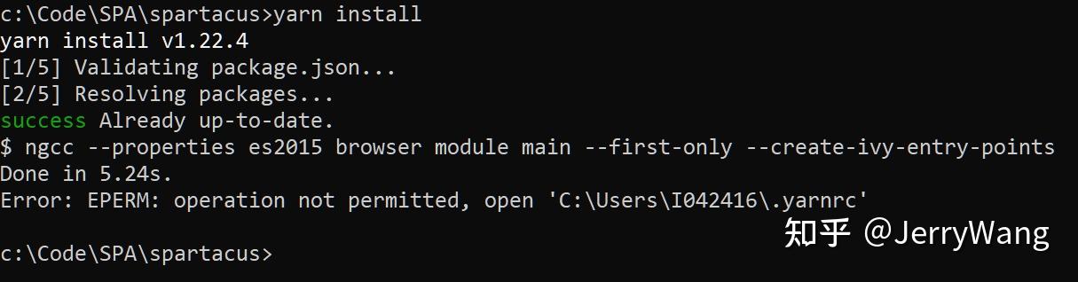yarn install 遇到的错误消息 - Error EPERM operation not permitted, open .yarnrc - 知乎