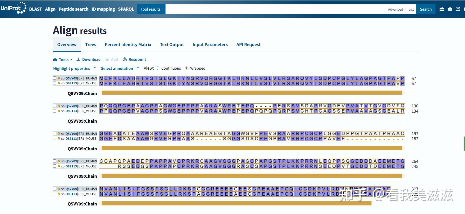 如何利用Uniprotein对比某一基因的同源性 - 知乎