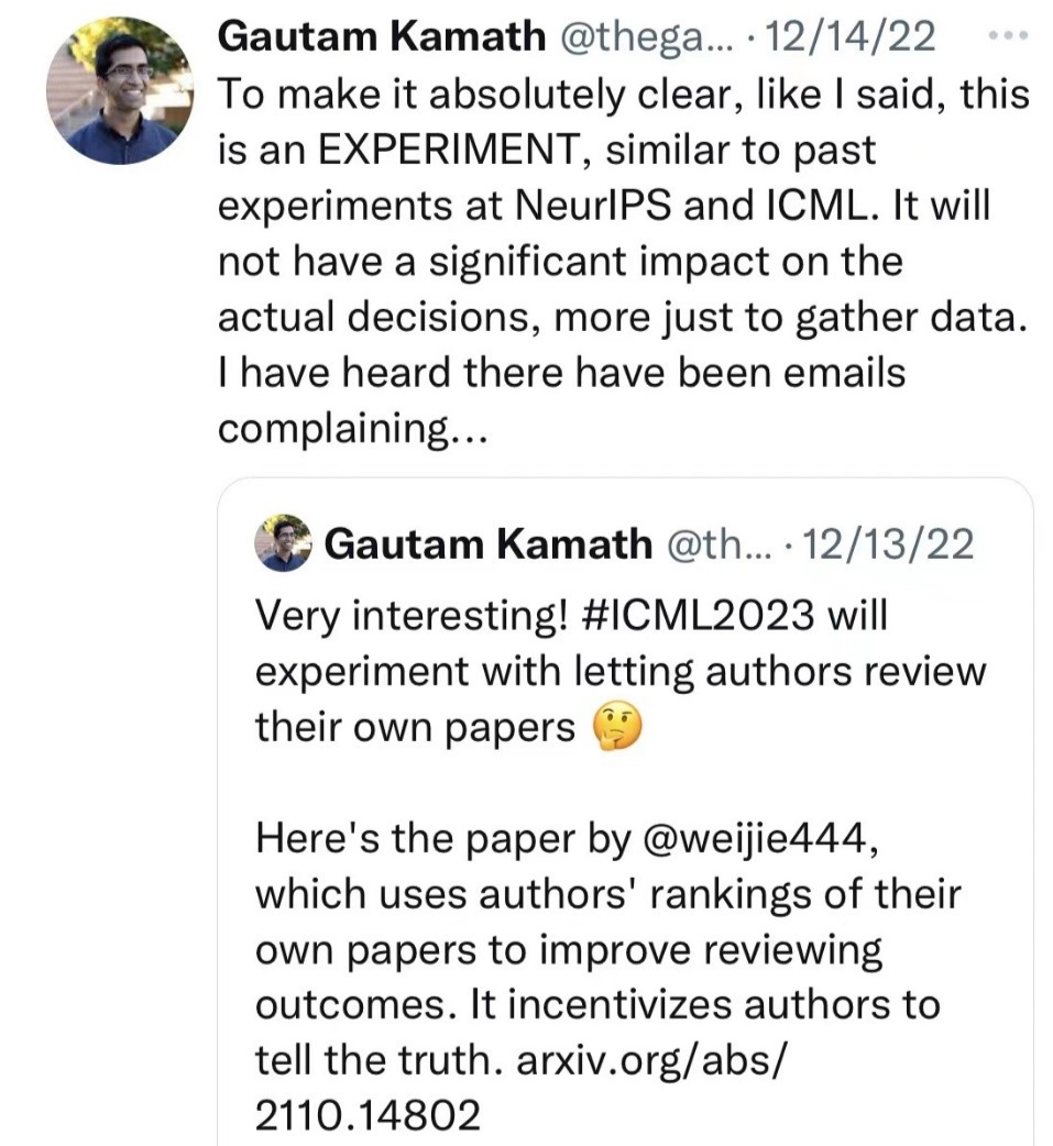 同行评议质量太差！ICML 2023全新实验：我审我自己 - 知乎