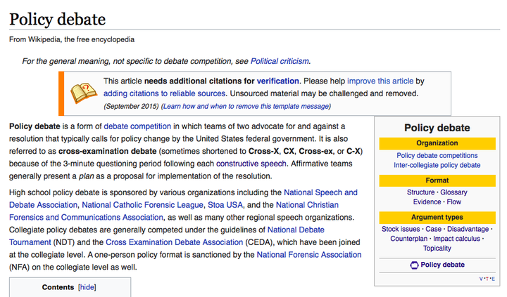 【维基词条】政策性辩论：Policy debate - 知乎