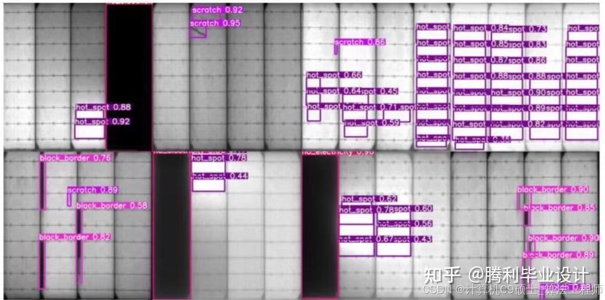 深度学习目标检测框架中利用yolov5目标检测结合tensorflow和pytorch训练太阳能电池片单晶硅数据集，识别电池片单晶硅数据集识别 
