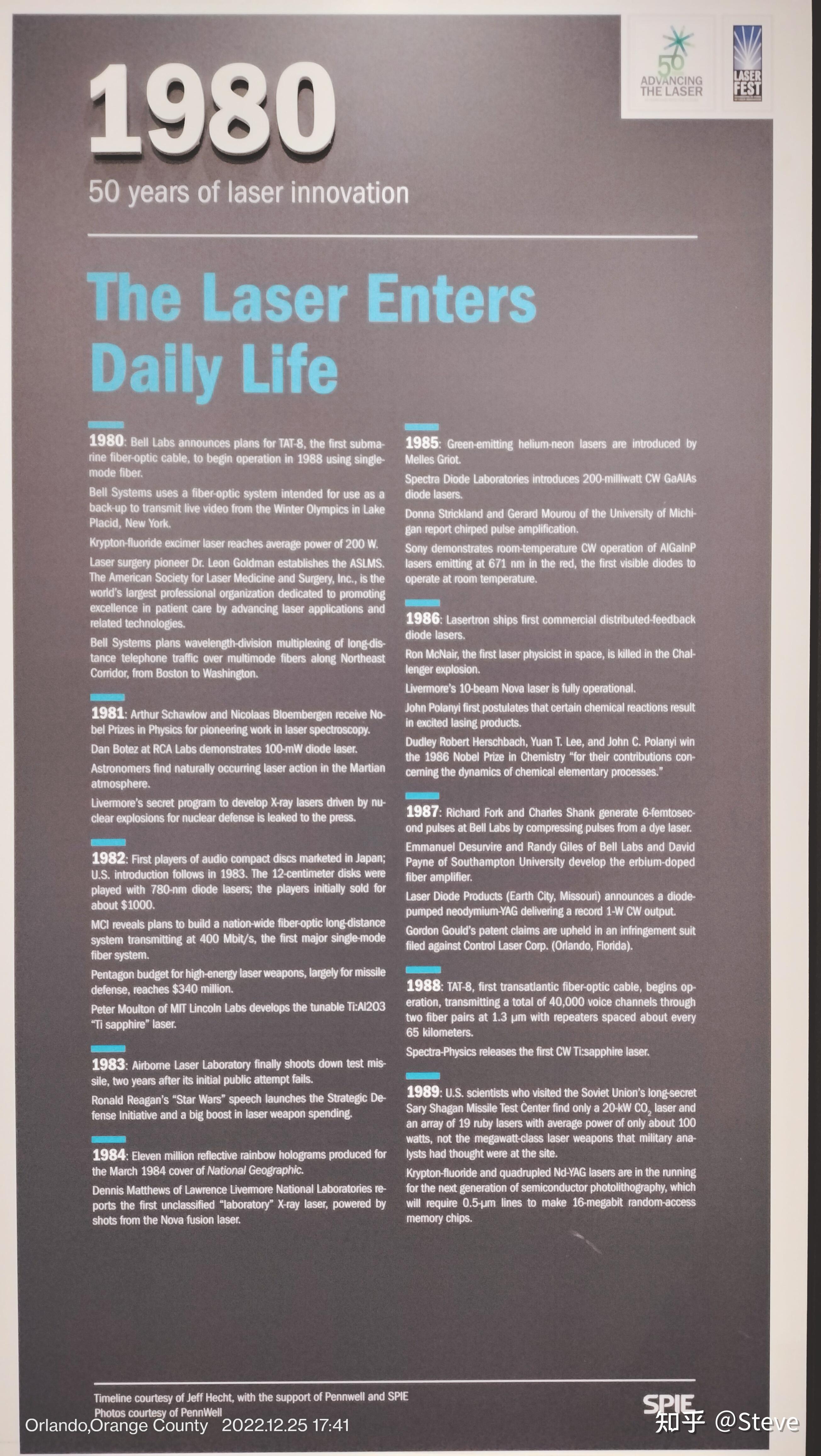 50 years of laser innovation 激光发展50年 （1960-2010）-- 来自中佛罗里达大学CREOL光学中心 - 知乎