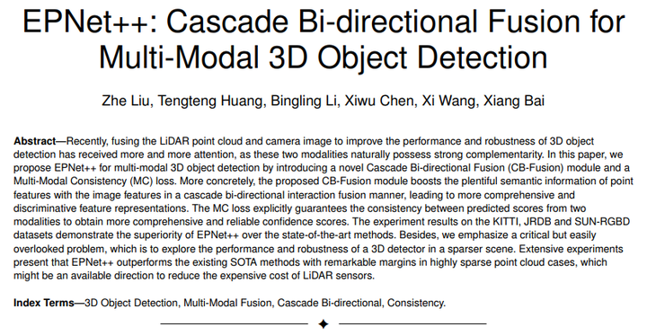 3D Detection | EPNet | EPNet++ - 知乎