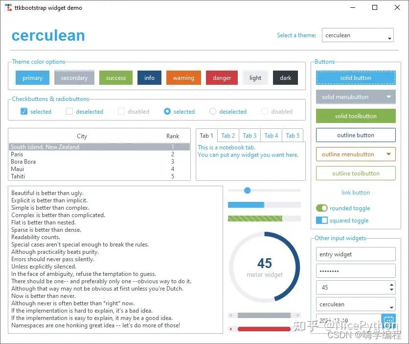 Python GUI编程：tkinter 关于 ttkbootstrap 的使用 - 知乎