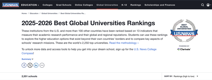 2026 US.News世界大学排名发布！挑衅QS，美国27校霸榜全球T30！清华杀进历史最高！ - 知乎