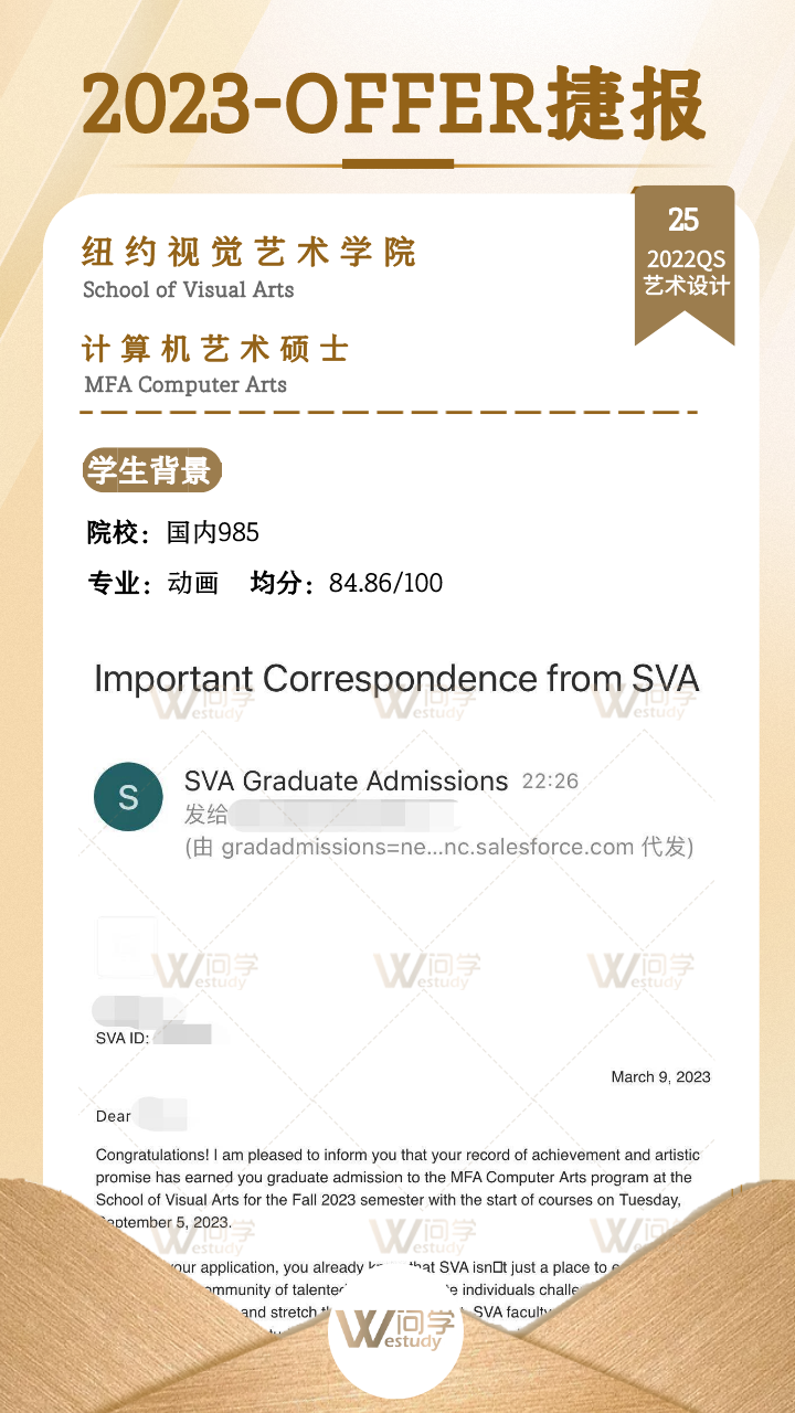 【offer】23fall美国留学丨纽约视觉艺术学院计算机艺术硕士offer+1 - 知乎