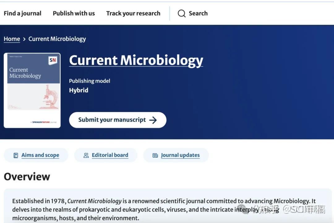 CURRENT MICROBIOLOGY期刊，国人发文第二，年文章500+，11天给意见，无版面费 - 知乎