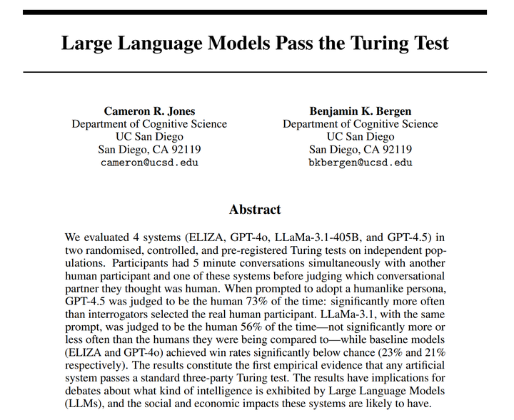 大语言模型通过图灵测试 Large Language Models Pass the Turing Test - 知乎