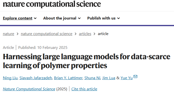 Nat. Comput. Sci. | 利用大型语言模型进行数据稀缺环境下的聚合物性质学习 - 知乎