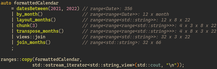 使用 C++20 Ranges 标准库实现日历程序 - 知乎