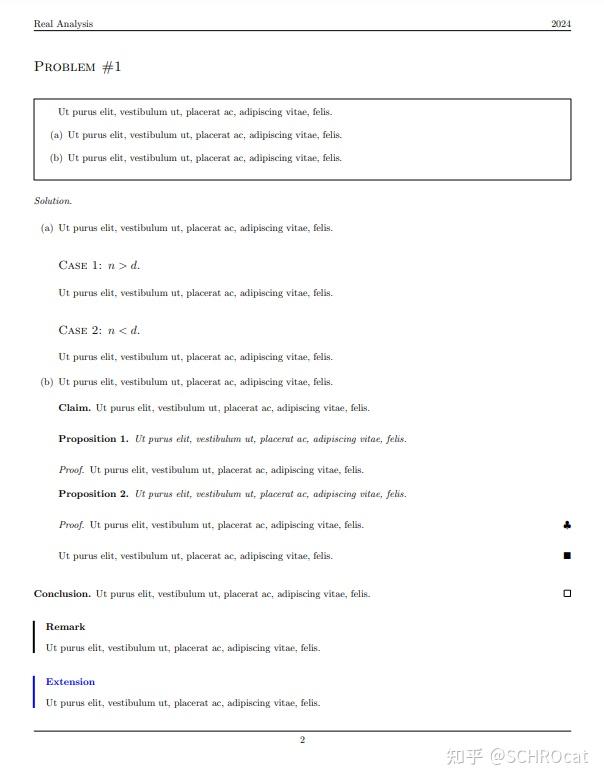 【分享】自用 LaTeX 作业/题目集模块代码以及全模板 - 知乎