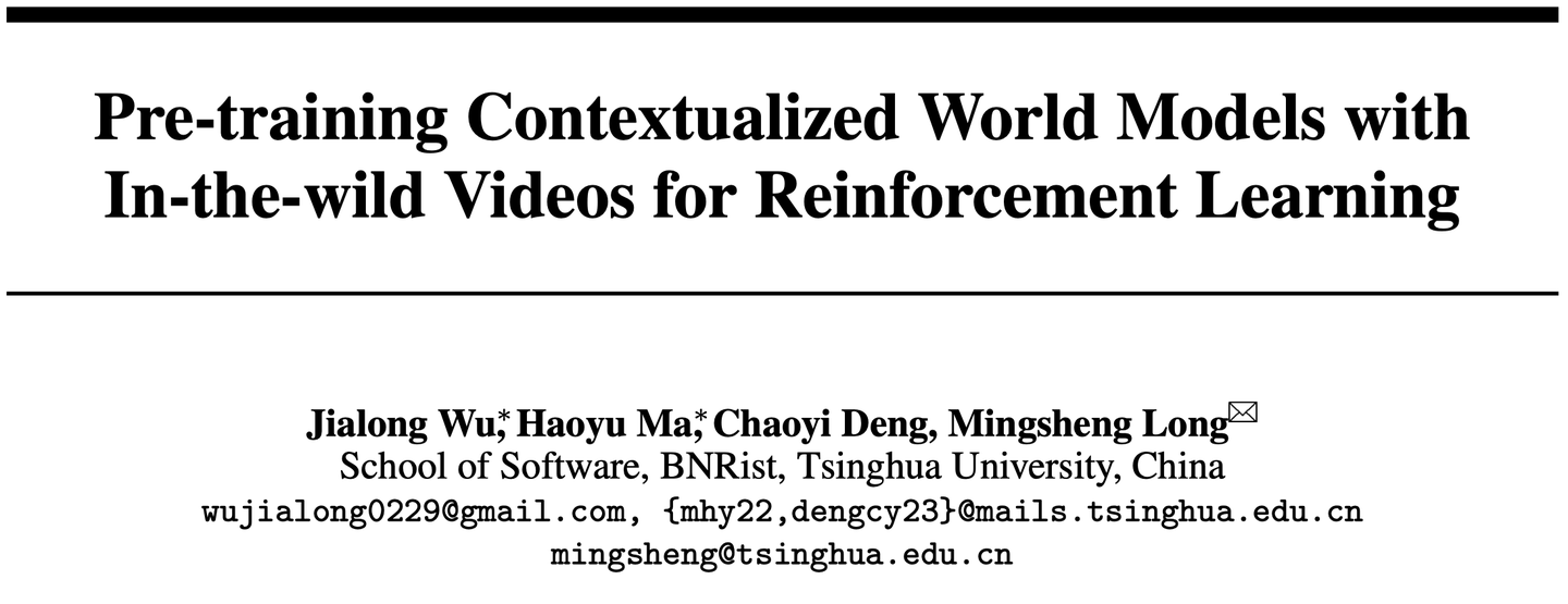 NeurIPS 2023 | ContextWM: 解锁世界模型的现实场景视频预训练 - 知乎