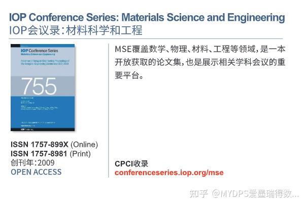 IOP Conference Series 会议系列 长期征稿 - 知乎