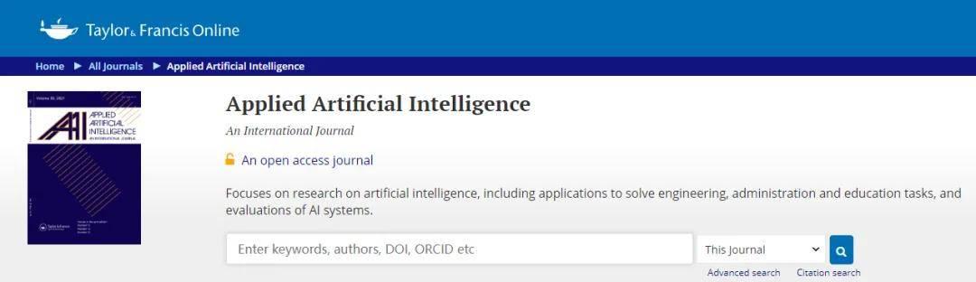 在SCI期刊Applied Artificial Intelligence，把握人工智能领域最新动向 - 知乎
