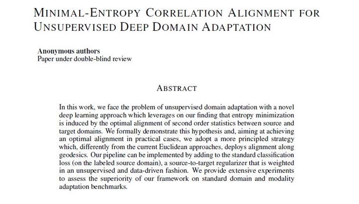 (ICLR2018)MINIMAL-ENTROPY CORRELATION ALIGNMENT FOR UNSUPERVISED DEEP DOMAIN ADAPTATION - 知乎