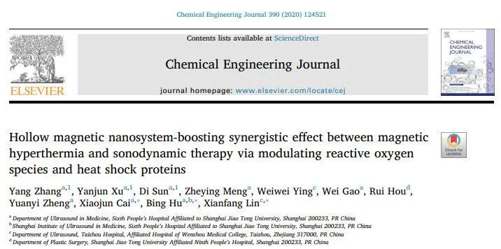 【J.Colloid Interface Sci】空心磁纳米系统通过调节活性氧和热休克蛋白促进磁热疗和声波疗法之间的协同效应 - 知乎