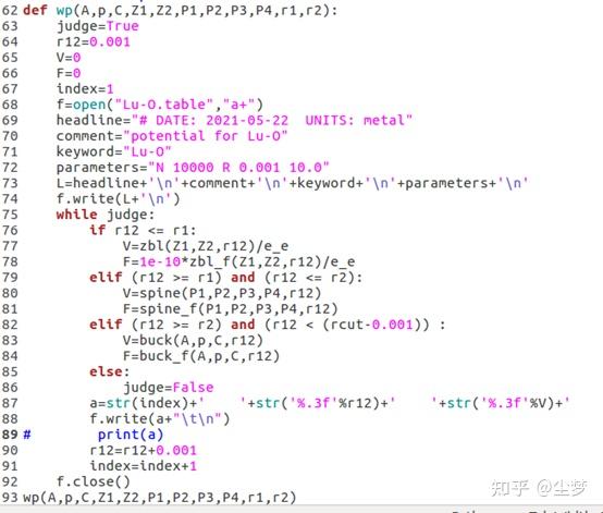 Python制作文献中LAMMPS的ZBL+Spine+Buck势函数table - 知乎