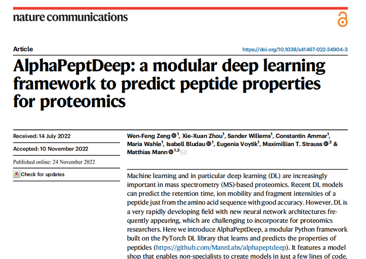 学术速运|AlphaPeptDeep：一个预测蛋白质组学肽特性的模块化深度学习框架 - 知乎
