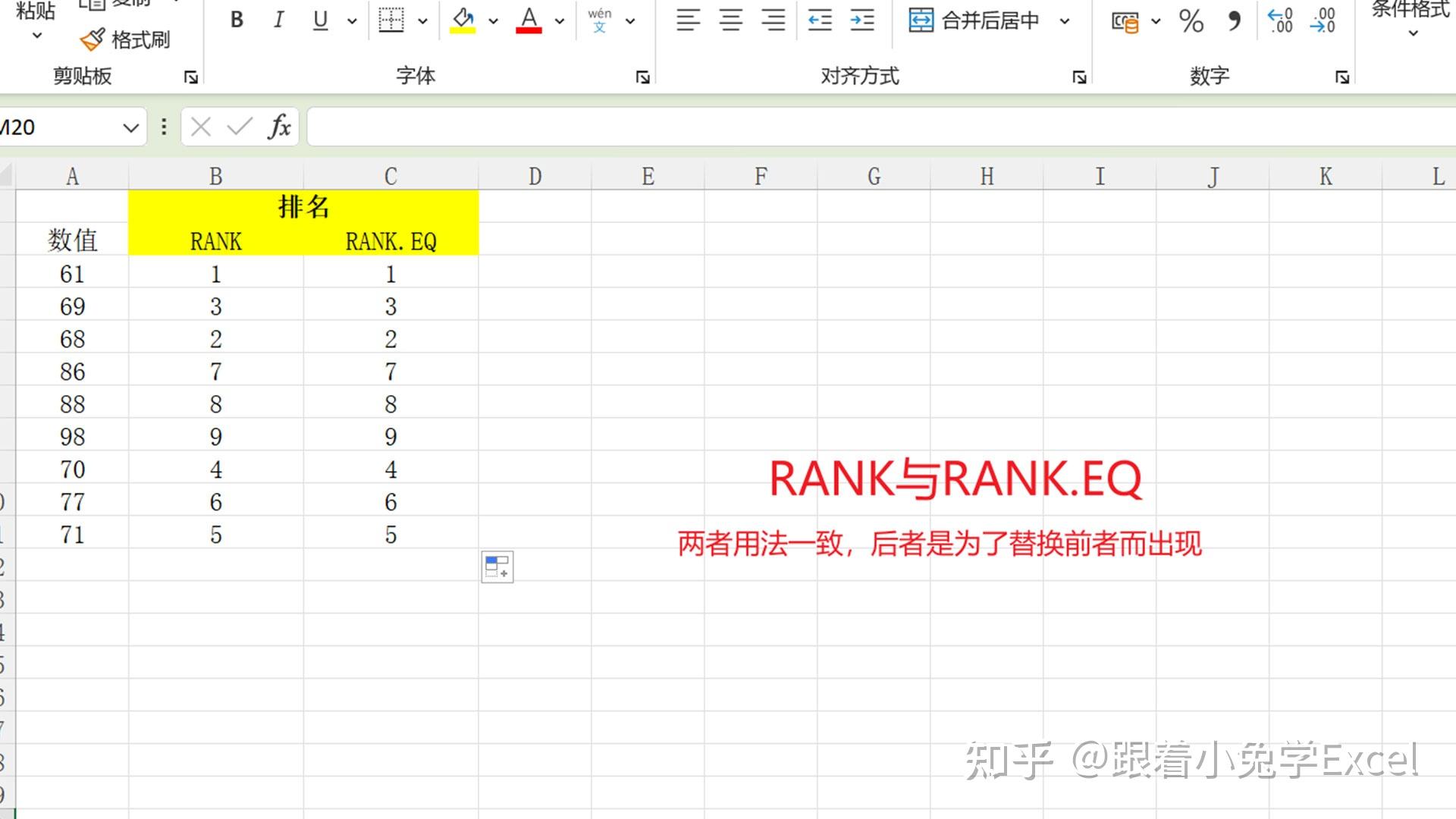 排名函数：excel rank与rank. eq区别是什么？ - 知乎