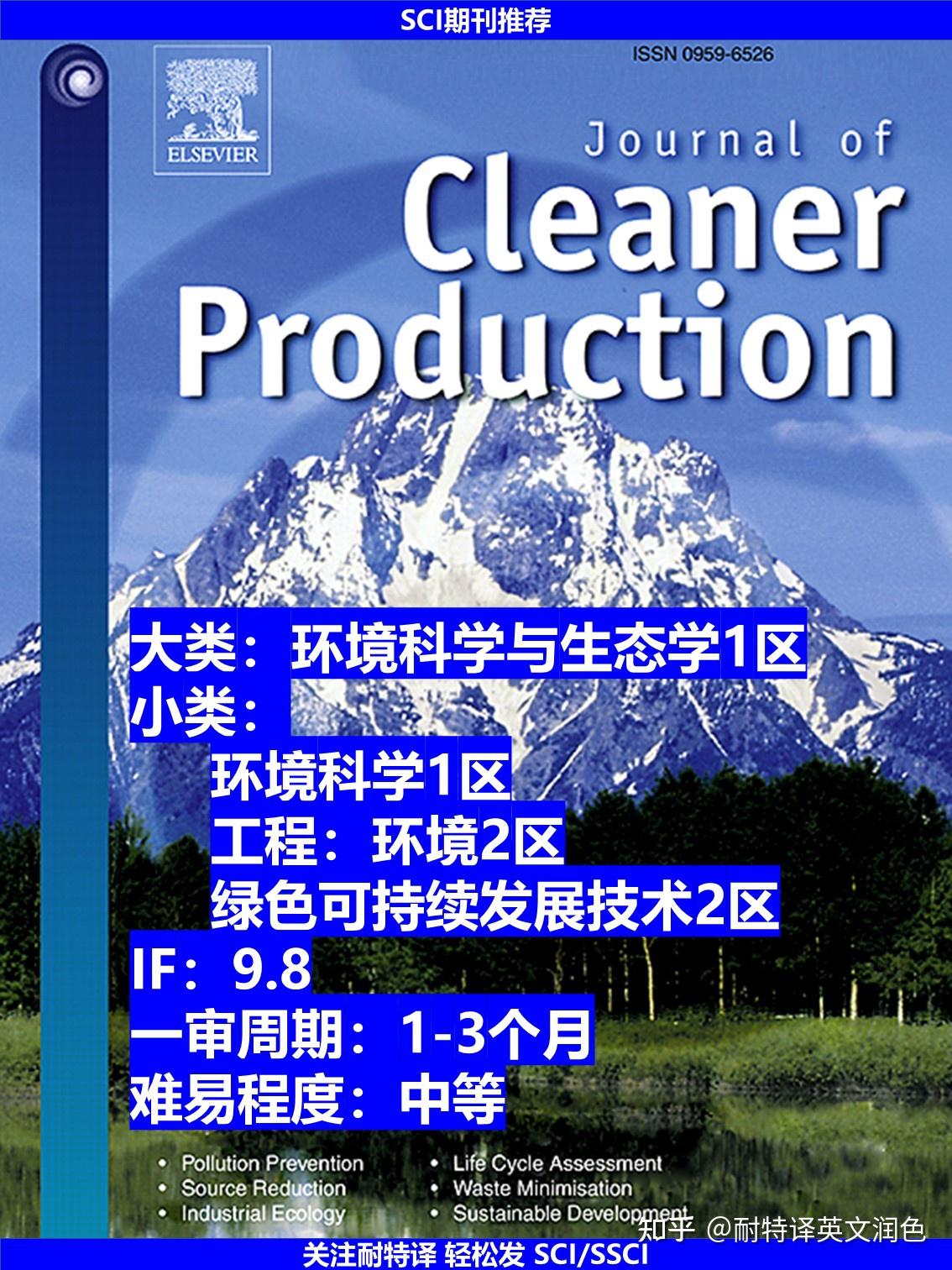 【投稿经验】《Journal of Cleaner Production》投稿全攻略：从选刊到发表，一文掌握核心信息！ - 知乎