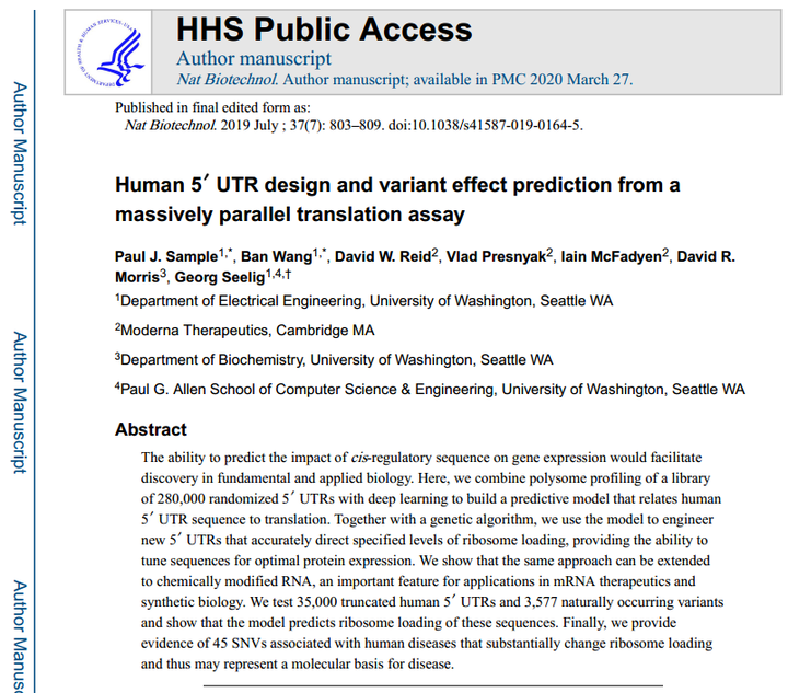 【文献翻译】大规模平行翻译实验的人类5'UTR设计和变异效应预测 - 知乎