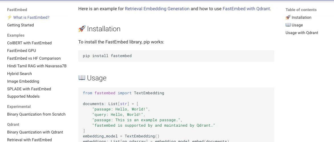 Star 1.3K！比 PyTorch 更快的嵌入Python库：FastEmbed - 知乎