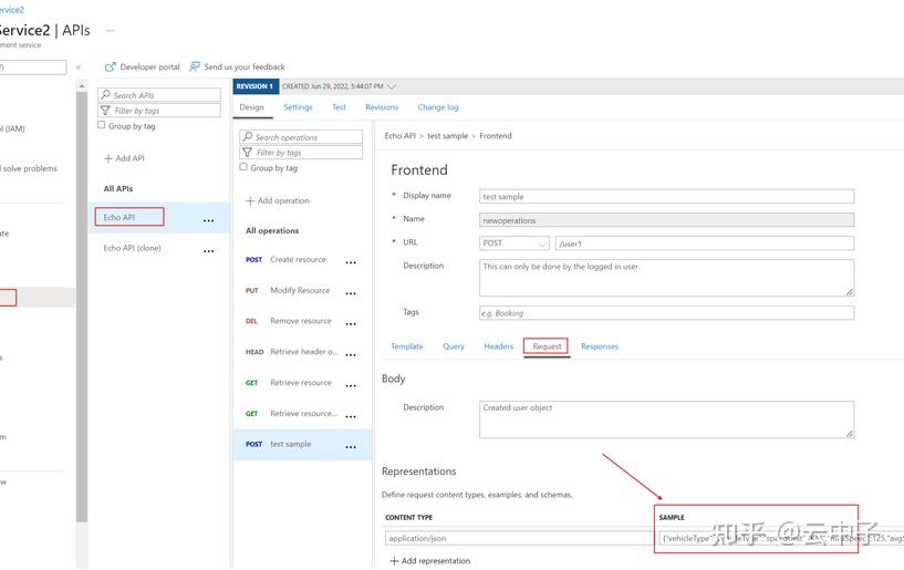 【Azure API 管理】通过Java APIM SDK创建一个新的API，如何为Reqeust的Representation设置一个内容 ...