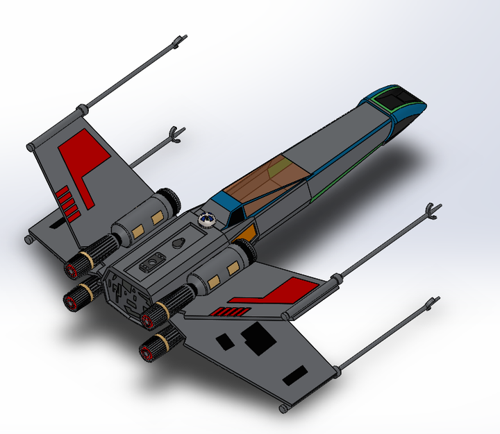 【飞行模型】x-wing星球大战战舰3D数模图纸 Solidworks设计 - 知乎