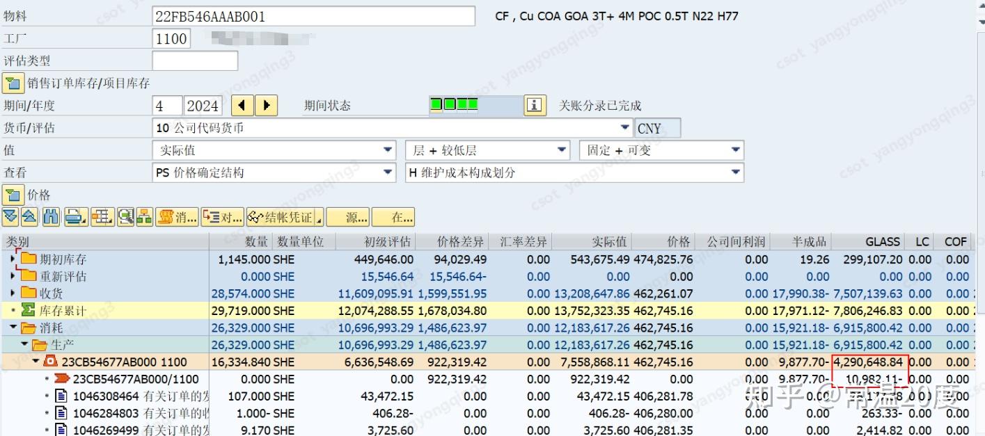 SAP-基础篇-60-CKM3中组件金额计算逻辑示例 - 知乎