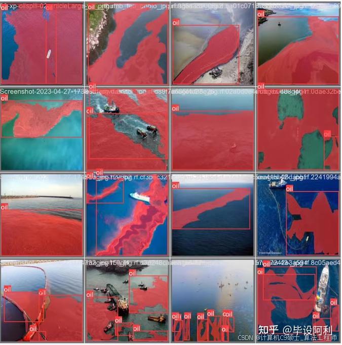 基于yolov8的海面石油泄露检测实例分割完整含数据集 使用深度学习框架如pytorch或tensorflow,基于yolo系列的模型结构,进行训练来实现目标检测 知乎