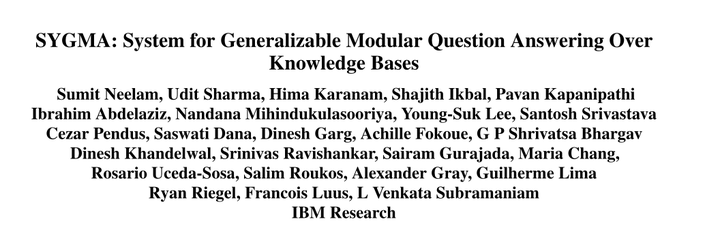 SYGMA: System for Generalizable Modular Question Answering Over Knowledge Bases - 知乎