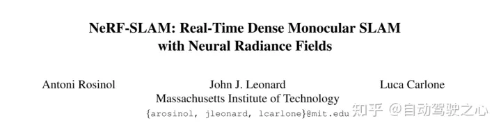 麻省理工最新！NeRF-SLAM: 具有神经辐射场的实时密集单目SLAM - 知乎