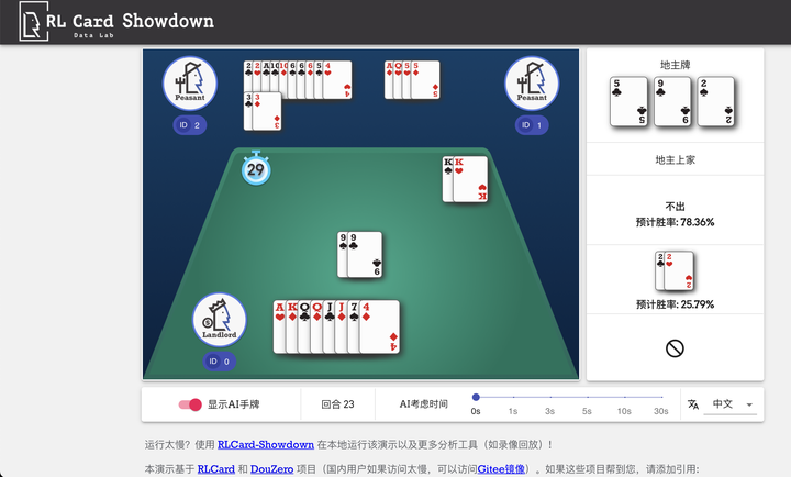 你斗地主打得过AI吗？卡牌游戏的强化学习工具包RLCard来了！ - 知乎