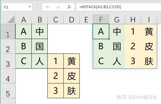 数组型EXCEL函数：VSTACK,HSTACK - 知乎