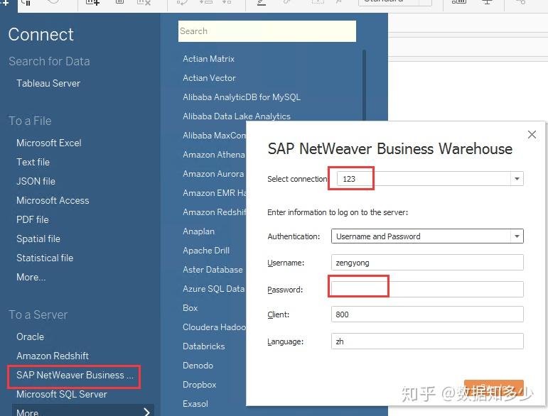 用Tableau联接的SAP的BW报表 - 知乎
