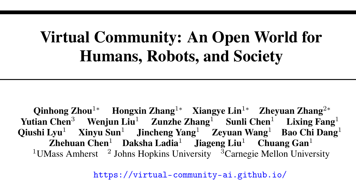 Virtual Community：构建人类、机器人与社会共存的开放世界 - 知乎