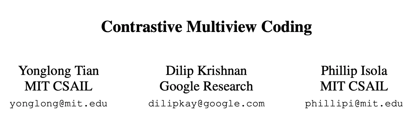 CMC: Contrastive Multiview Coding - 知乎