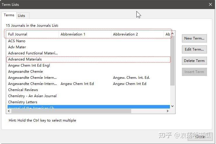 学术干货|Endnote大招——journal term lists(附一万多种期刊全称和缩写) - 知乎