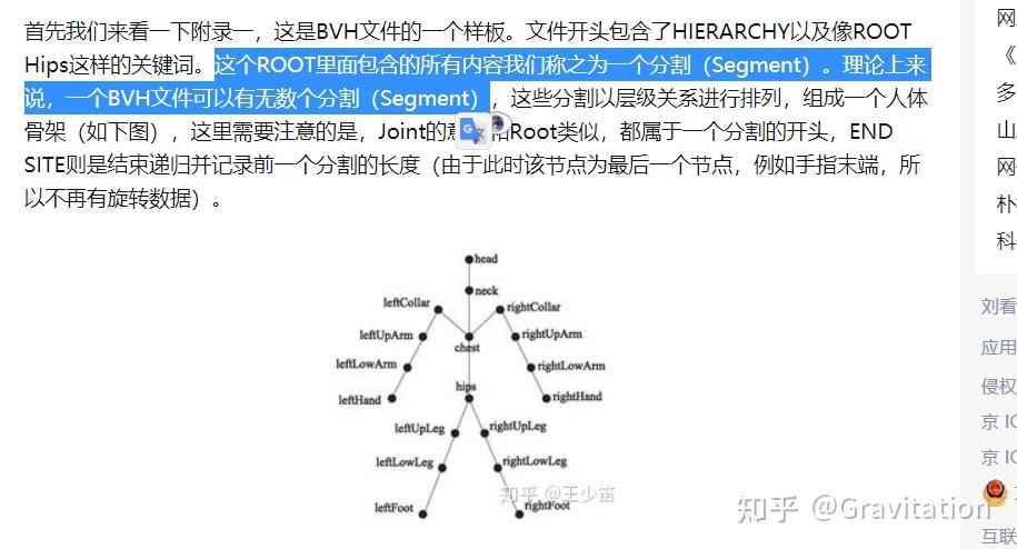 三维建模 运动捕捉BVH骨骼文件详解 - 知乎