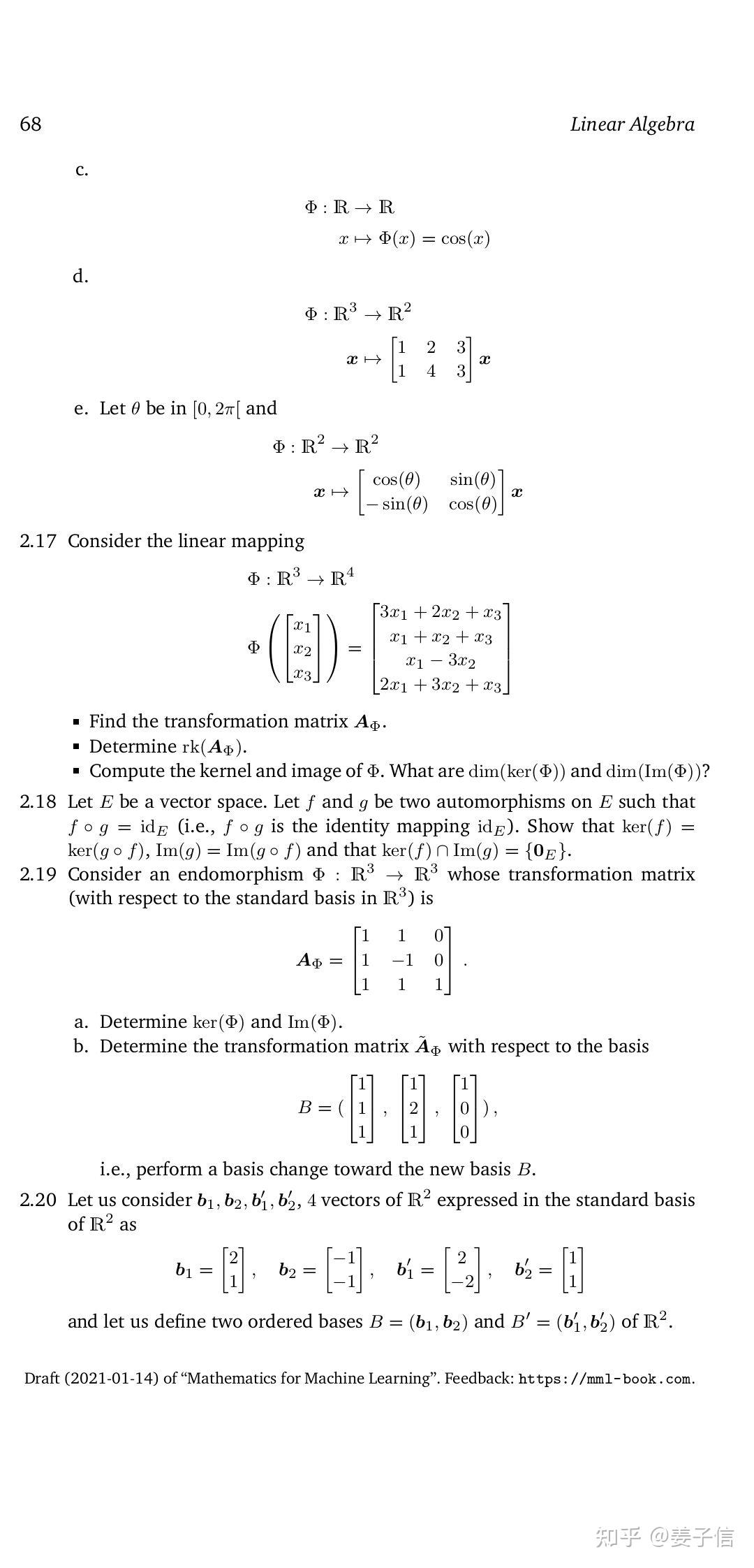 mml_MATHEMATICS FOR MACHINE LEARNING_习题答案 - 知乎