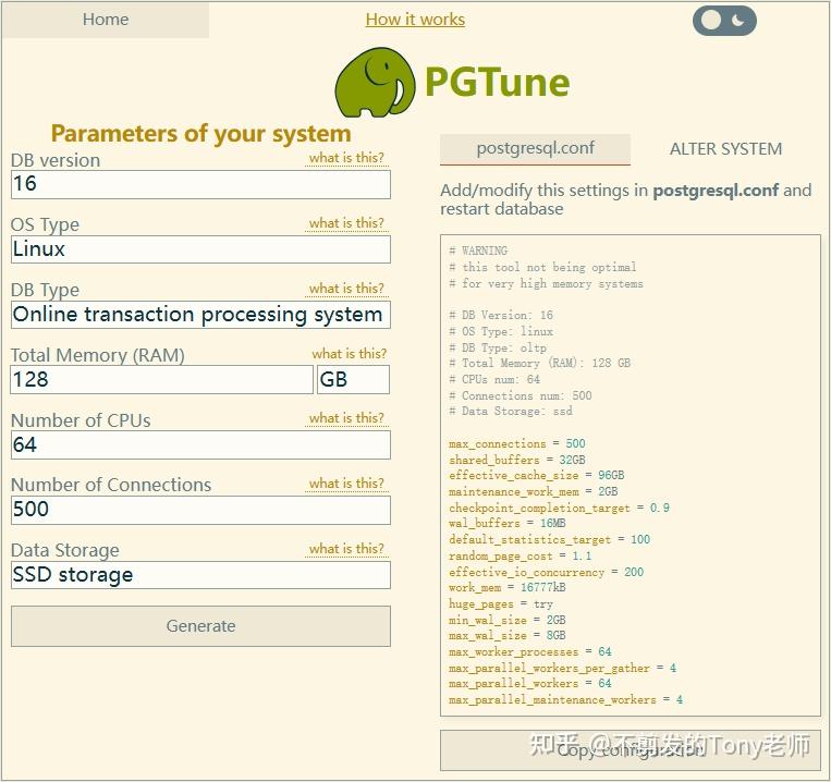 PGTune：计算PostgreSQL服务器配置参数 - 知乎