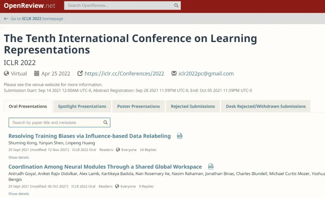 ICLR 2022接受论文列表出炉！1095 篇论文都在这了！ - 知乎