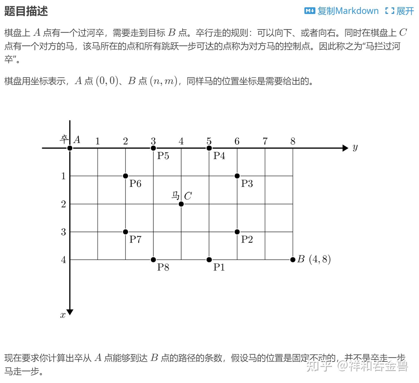Python 3洛谷刷题题解1：P1002 [NOIP2002 普及组] 过河卒 - 知乎
