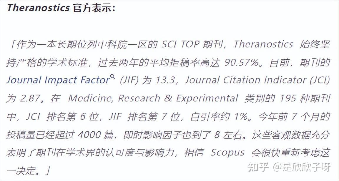 一区TOP《THERANOSTICS》剔库惹质疑，Scopus官方:将启动二次调查 - 知乎