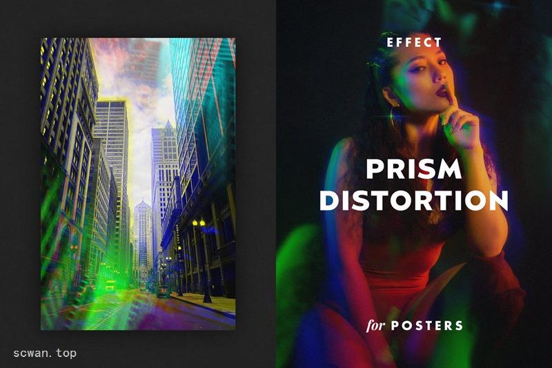 棱镜畸变效果海报模板 Prism Distortion Effect for Posters - 知乎