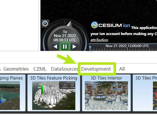 CesiumJS ≥ 1.96 版本显示 Development 例子 - 知乎