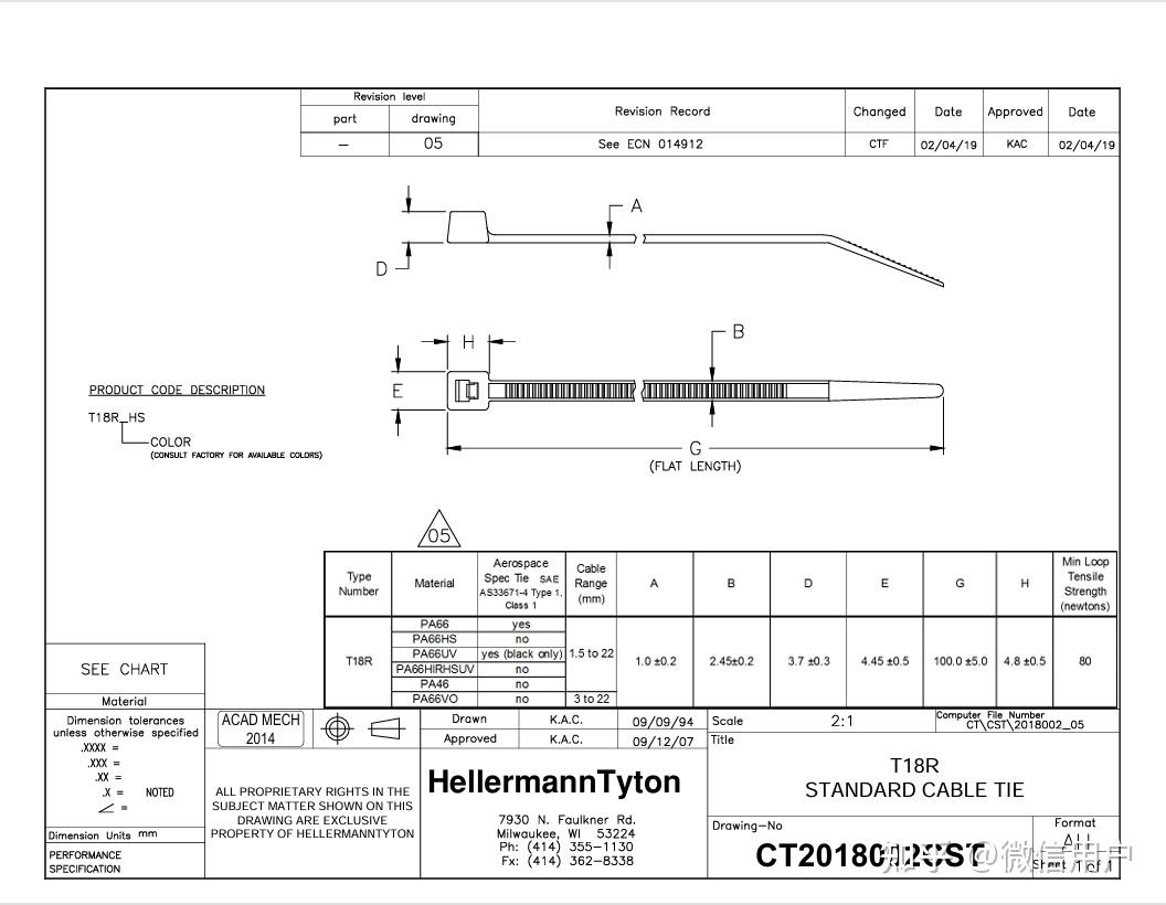 111-01232 | T18R-PA66-NA 海尔曼太通扎带 白色101.6x2.5mm, ⌀1.5-22.0mm（内附图纸） - 知乎